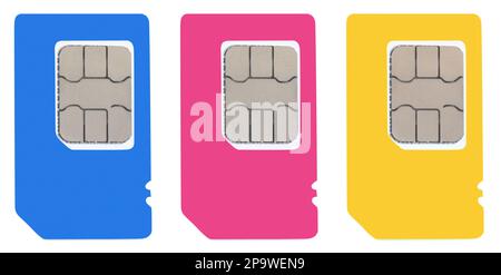 Set with different SIM cards on white background. Banner design Stock ...