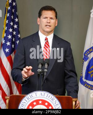 Middlesex District Attorney Gerry Leone talks to the media after John ...