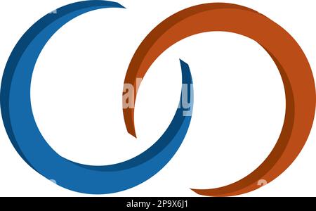 Interlace, interconnected, intersecting circles icon,vector ...