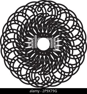 Circle radial motif, mandala illustrative element. Stock vector ...