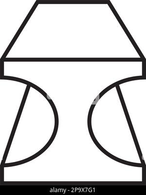 steel metallurgical beam profile symbol vector icon illustration Stock ...