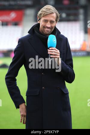 Former Liverpool soccer player, commentator Jamie Carragher poses for a ...