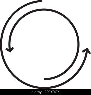 Cyclic Rotation, Recycling Recurrence, Renewal. Flat Vector Icon illustration. Simple black ...