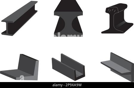 steel metallurgical beam profile symbol vector icon illustration Stock ...
