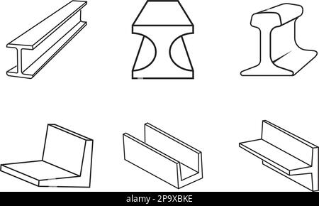 steel metallurgical beam profile symbol vector icon illustration Stock ...