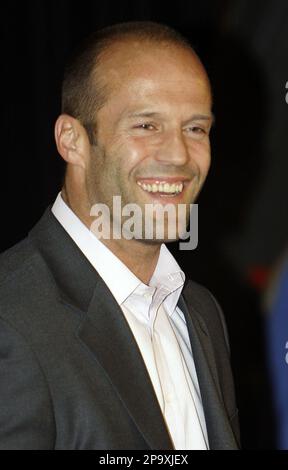 British actor Jason Statham smiles as he promotes his new movie 'The ...