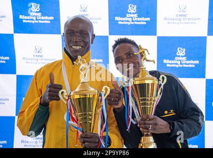 Swakopmund, Namibia. 11th Mar, 2023. Runners participate in the 2023 ...