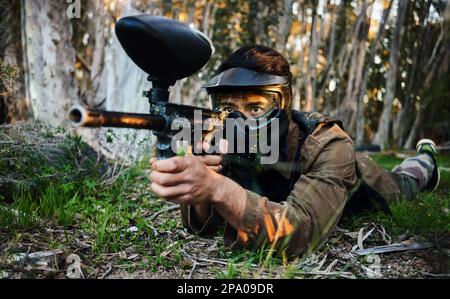 Paintball, battlefield and team building with game plan, mission and ...