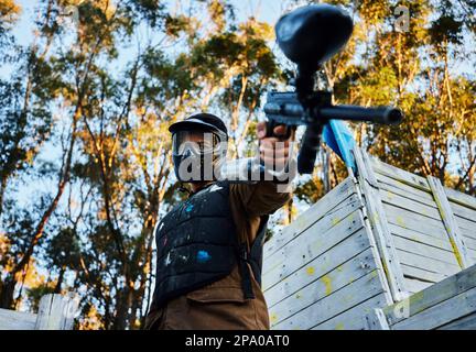 Paintball, battlefield and team building with game plan, mission and ...