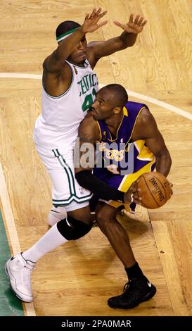 Boston Celtics forward James Posey reacts after a play in the first ...
