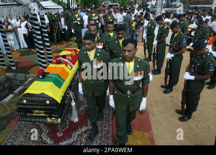 Sri Lankan army officers march during the 73rd Independence Day parade ...
