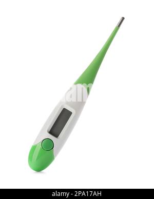 Modern digital thermometer isolated on white. First aid item Stock ...