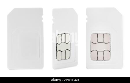 Set with SIM cards on white background. Banner design Stock Photo - Alamy