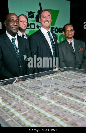 Sir Allen Stanford with former England cricketer Darren Gough during ...