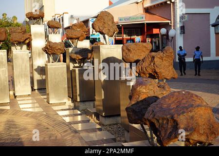 Fragments of the Gibeon meteorite, Post Street Mall, Windhoek, Gibeon ...