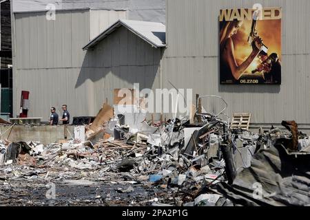 Universal Studios. Sets of films in Hollywood. Flintstones Stock Photo ...