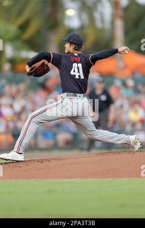 Minnesota Twins starting pitcher Joe Ryan during the second inning of a ...