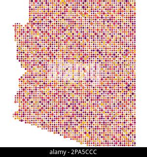 Arizona Map Silhouette Pixelated generative pattern illustration Stock ...