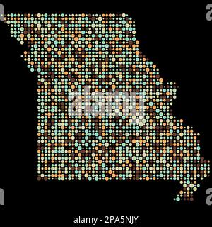 Missouri Map Silhouette Pixelated generative pattern illustration Stock ...