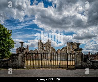 The ruins of Cowdray House, an example of a Tudor mansion, in Midhurst ...