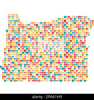 Oregon Map Silhouette Pixelated generative pattern illustration Stock ...