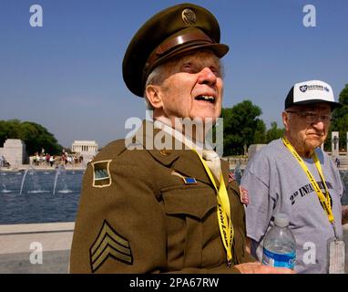 Patrick Stewart, 85, of Inkster, Mich., left, a World War II veteran ...