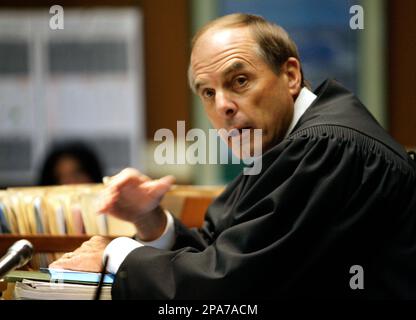 Judge Steven R. Van Sicklen is shown in Los Angeles Superior Court ...