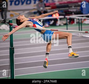 Angelina Topic of Serbia competing in the women’s high jump final at ...