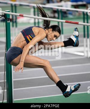 Daniela Stanciu of Romania competing in the women’s high jump final at ...