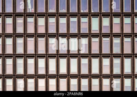 Abstract modern architecture facade. Frontal view of windows in facade ...