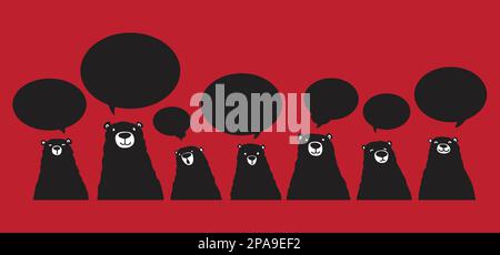 cartoon cute black bear with speech bubble Stock Vector Image & Art - Alamy