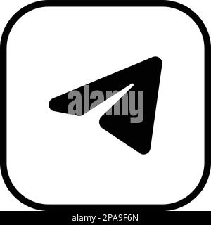 Telegram logo messenger icon. Realistic social media logotype. Telegram ...