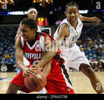 Louisville forward Deseree' Byrd (50) cheers her team on against ...