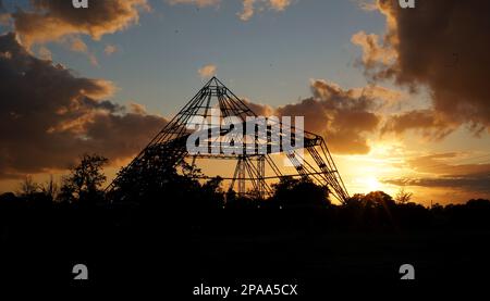 The empty Pyramid Stage at Worthy Farm, Pilton, home of Glastonbury ...