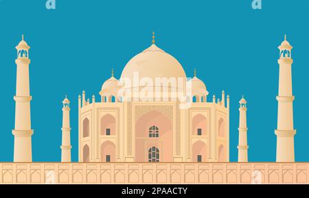 Outline of the Taj Mahal temple from black lines isolated on a white ...