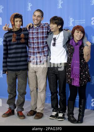 Mexican actors Diego Catano (L-R), director Fernando Eimbcke, Juan ...