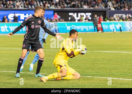 Inter Miami goalkeeper Drake Callender makes a save during the second ...