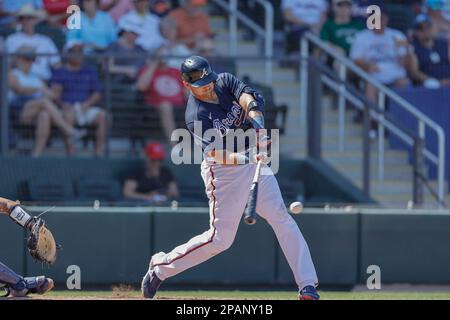 Atlanta Braves' Austin Riley hits a solo home run in the fourth inning ...