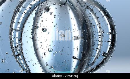 Transparent cell division water drop refraction isolated 3d rendering fresh and clean graphic ...