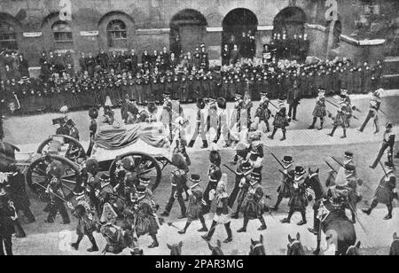 Transportation of the coffin with the body of King Edward VII from Buckingham Palace to ...