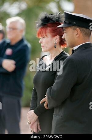 Vera Goulet, wife of the late Robert Goulet, walks behind her husband's ...