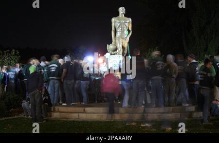 Sparty statue on the campus of Michigan State University Stock Photo ...