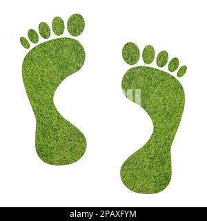 Green footprint against white background, 2D illustration Stock Photo ...