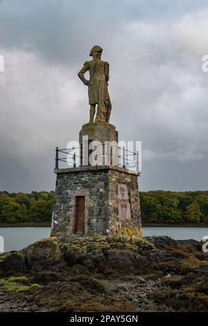 Lord Nelson's Statue near Plas Llanfair overlooking the Menai Strait ...