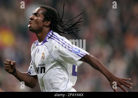 Real Madrid player Javier Angel Balboa celebrates after scoring against ...