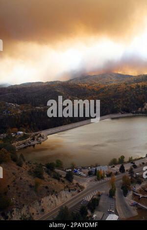 Aerial view of Lake Arrowhead, California, United States Stock Photo ...