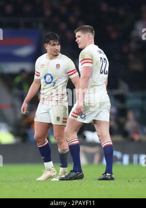 England's Marcus Smith and Owen Farrell after the Guinness Six Nations ...