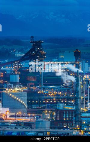 Linz: Voestalpine steelworks, Chemiepark Linz with company Borealis AG ...