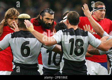 The pre match haka from the New Zealand All Blacks prior to their game ...