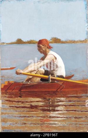 Thomas Eakins - John Biglin in a Single Scull - c1873-1874 Stock Photo ...